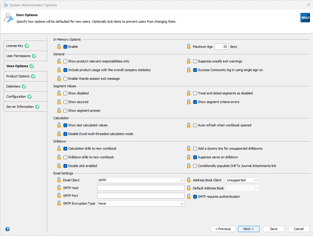 System Administrator User Options – Wands for Oracle