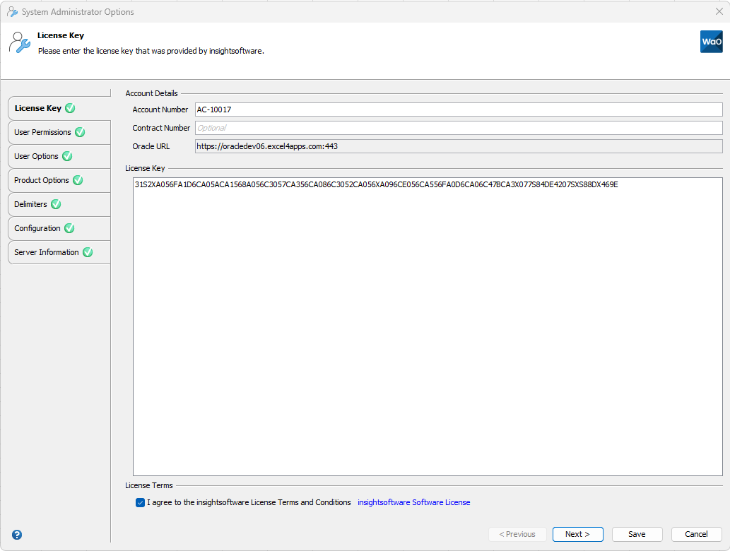 System Administrator License Key – Wands for Oracle