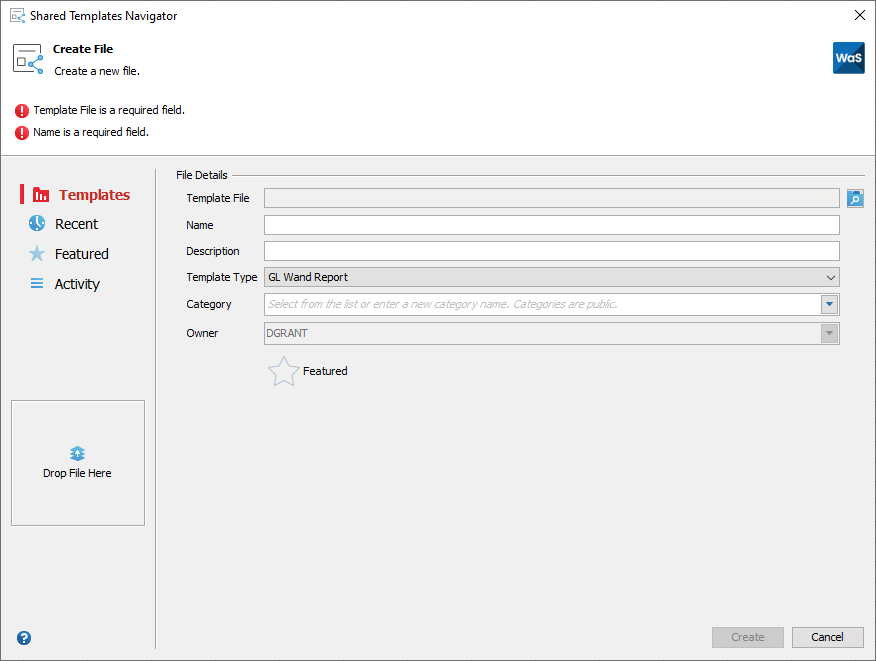 Create a File – Wands for Oracle