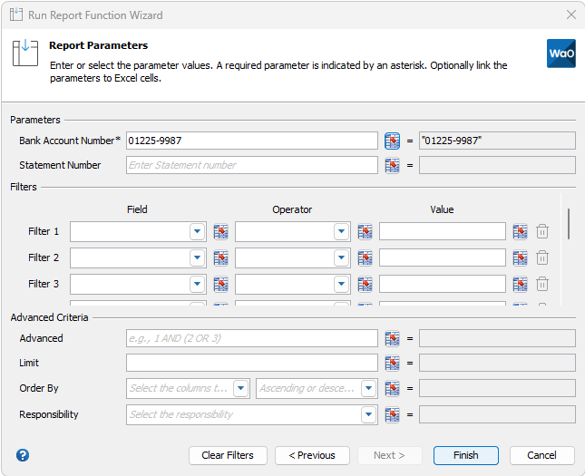 Modify a Run Report Function – Wands for Oracle