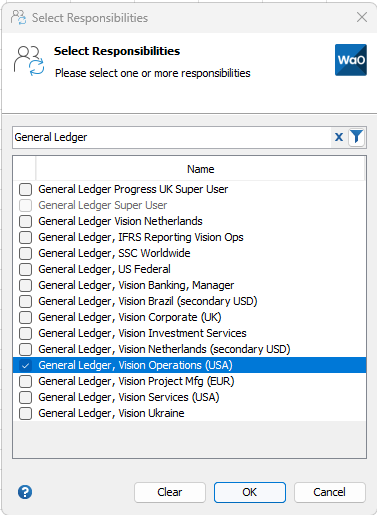 Responsibility Selection – Wands for Oracle
