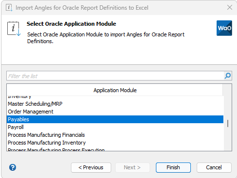 Import Angles for Oracle Report Definitions to Excel – Wands for Oracle