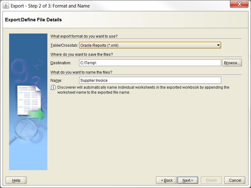 Export Workbook Xml From Discover Plus Wands For Oracle