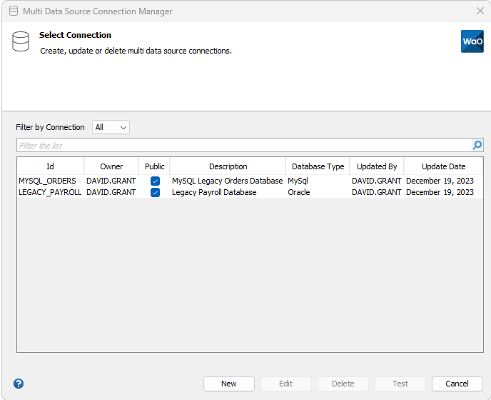 Connections Manager – Wands for Oracle