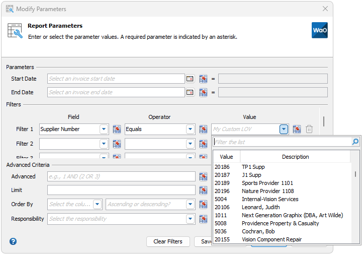 Custom SQL List of Values – Wands for Oracle