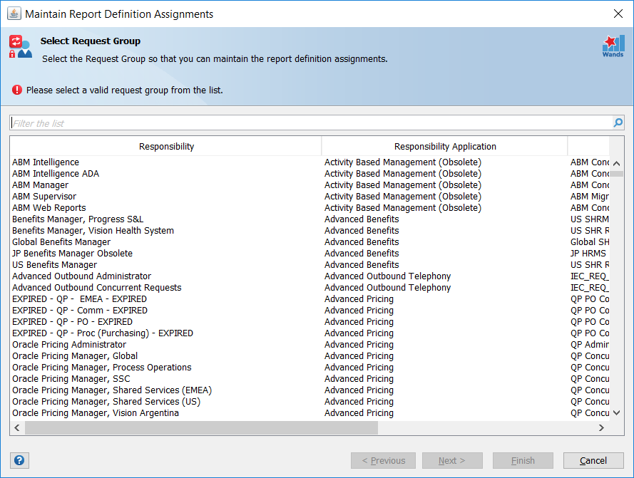 Assign Reports – Wands for Oracle
