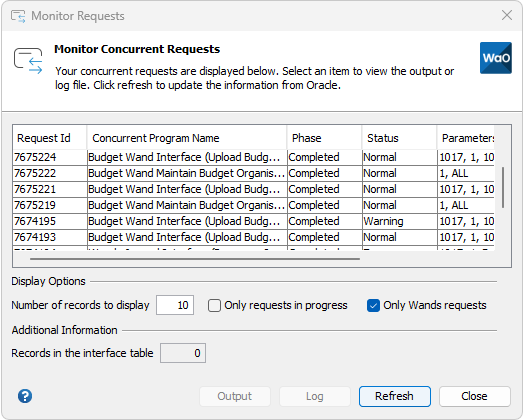 Budget Wand Requests – Wands for Oracle