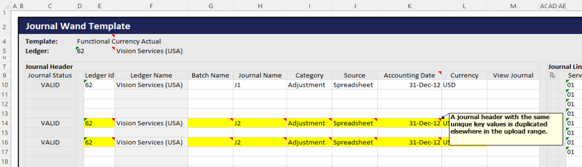 Loading Journals – Wands for Oracle