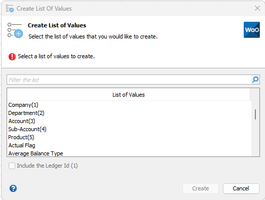 List of Values – Wands for Oracle